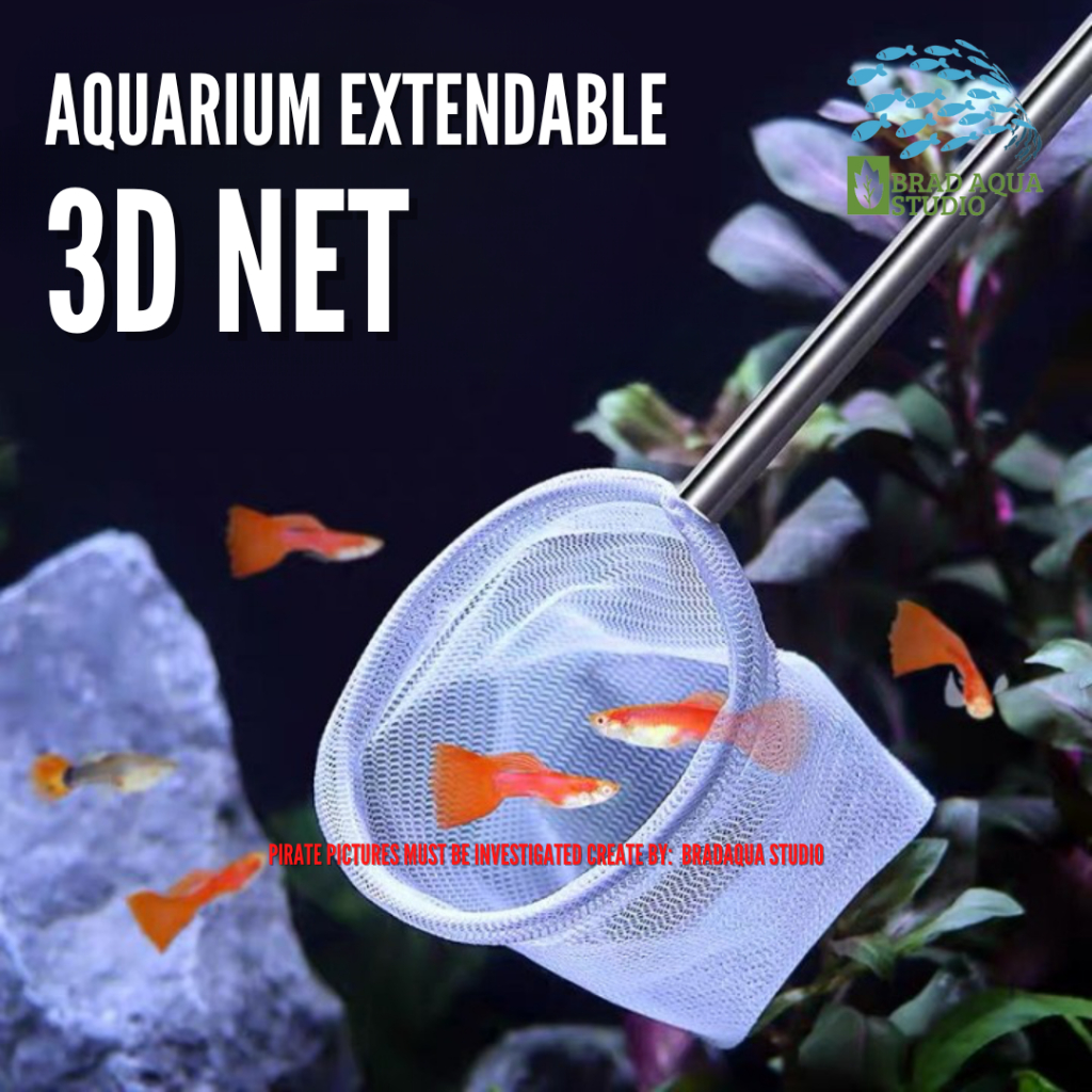 AQUARIUM Extendable 3D Round & Square Net for Shrimp, Small Fish, Tetra ...