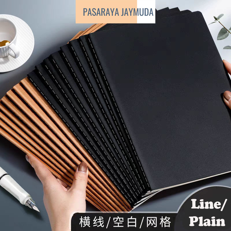 A5 / B5 Brown / Black Plain Line Exercise Book Notebook Buku Nota ...