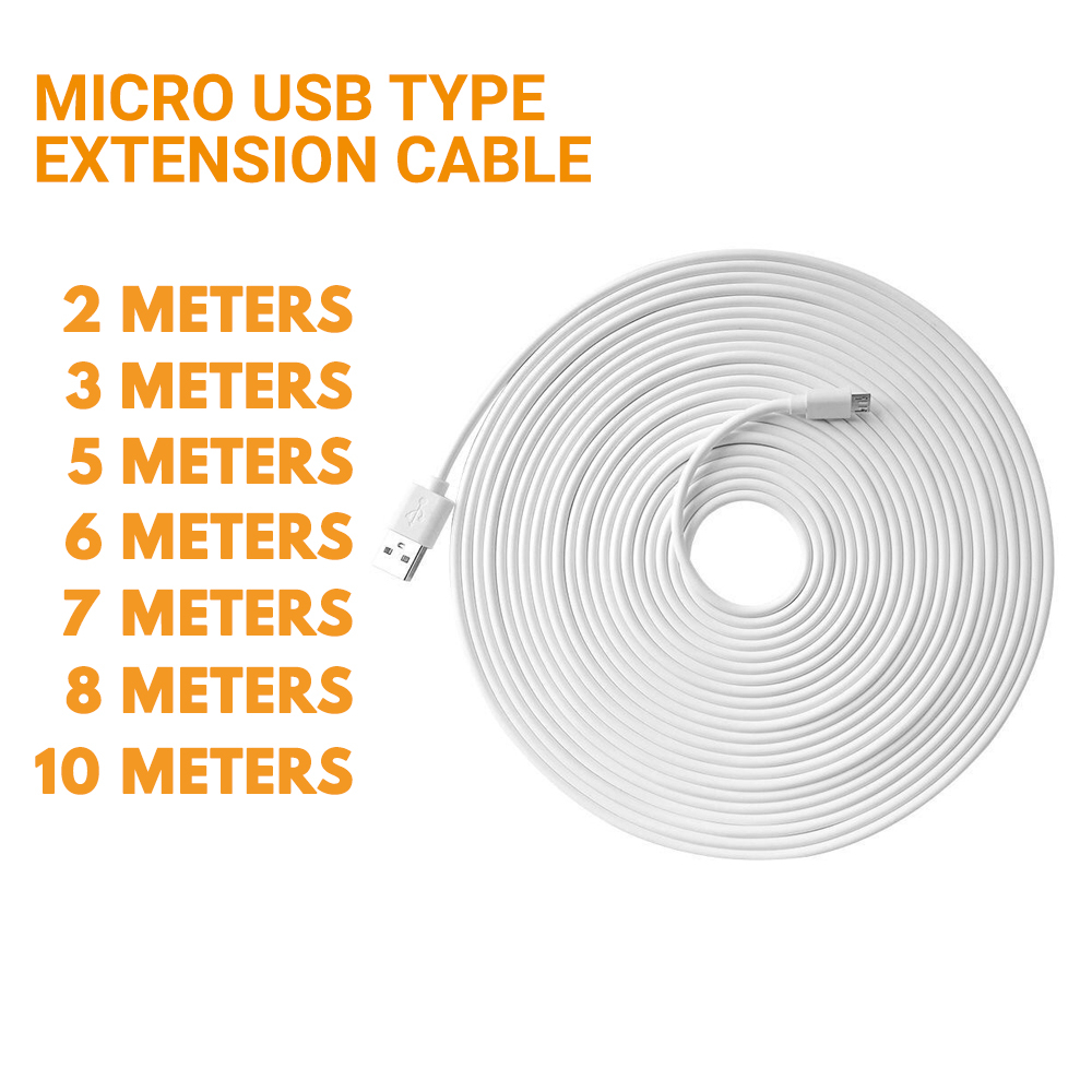 Micro USB Extension Cable 12V Security Cameras Cable (2M/3M/5M/6M/7M/8M ...