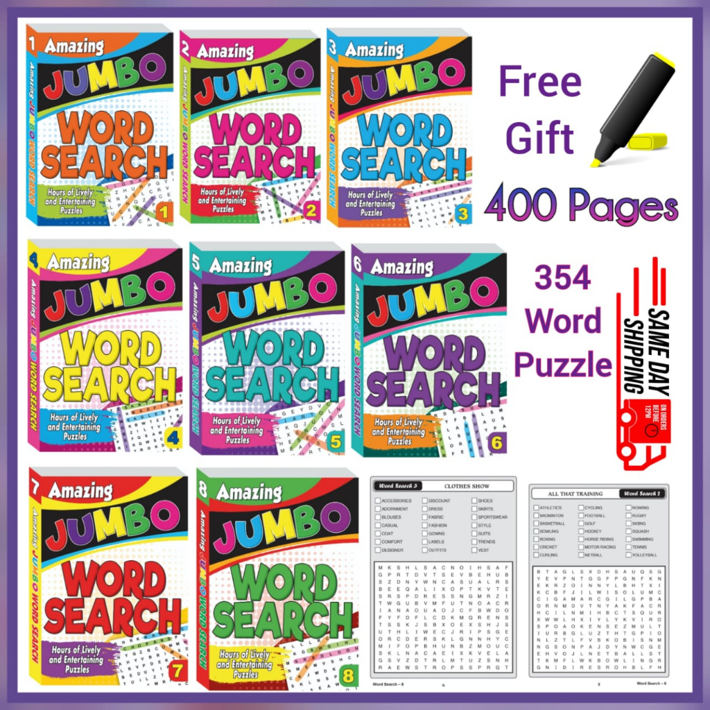 Word Search Book Amazing Jumbo Word Search Puzzle | Crossword Puzzle ...
