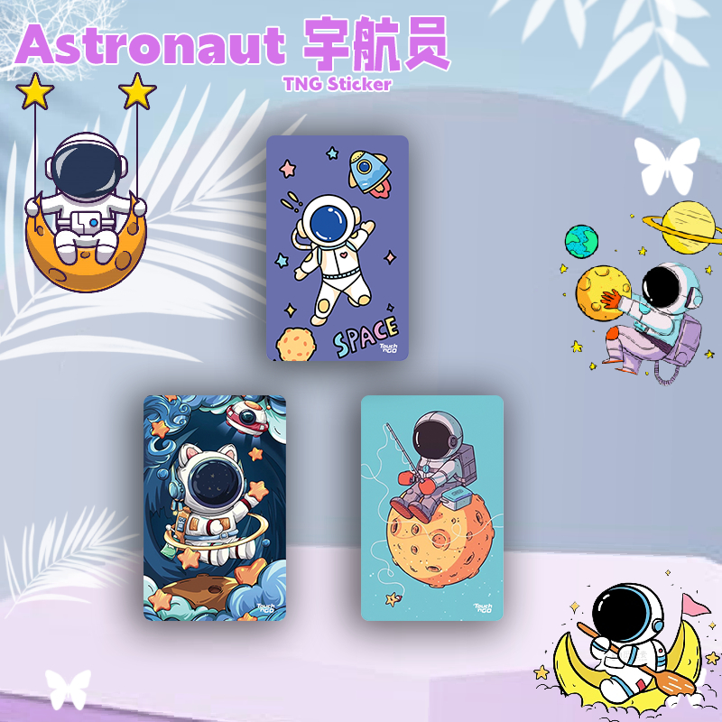 Astronaut Tng Sticker- Tng Touch N Go Sticker/Bank Card Sticker Cover ...