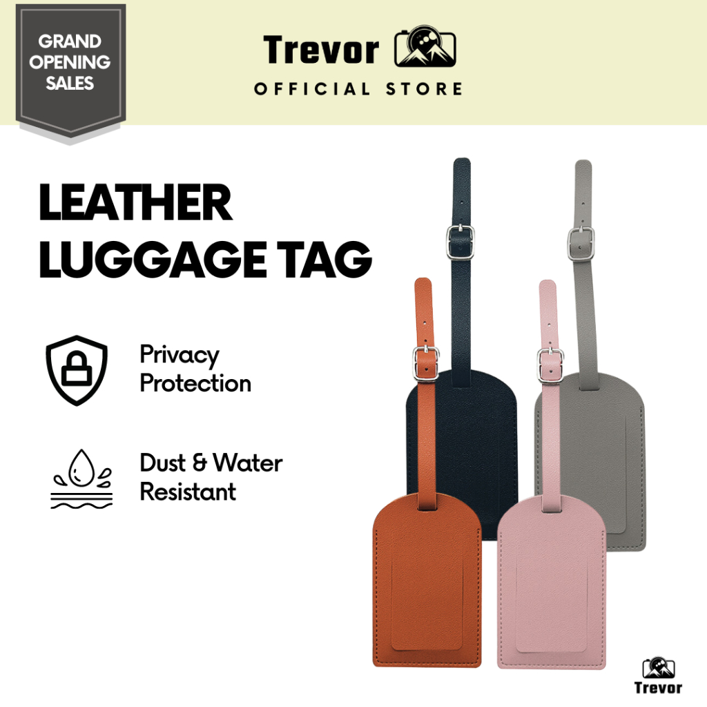 [Shopee Choice] TREVOR Leather Luggage Tag - Premium Waterproof Travel ...