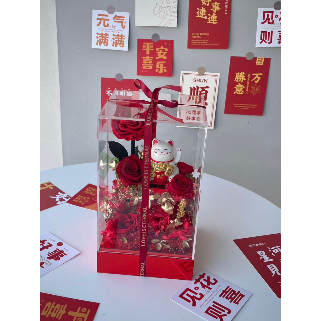 Grand Opening Flower Box Table Deco With Card Congratulation Grand ...