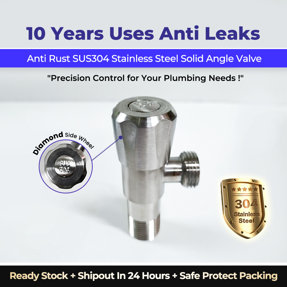 SUS304 Stainless Steel Bathroom Angle Valve | Quarter Turn Angle Valve ...
