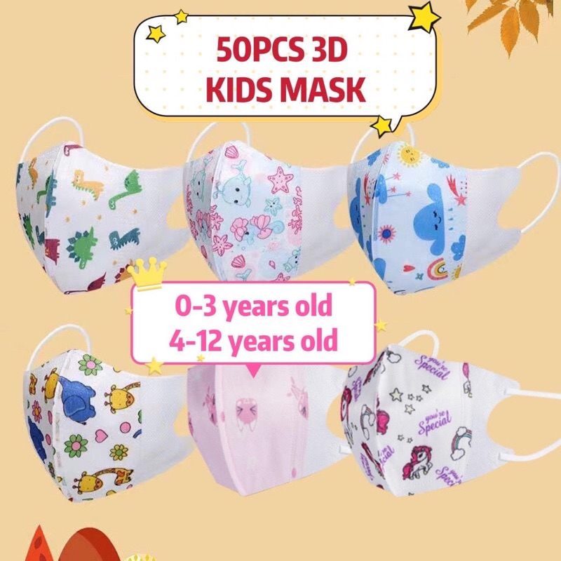 3D Cartoon Kids Duckbill 4-12Years Earloop Design Disposable Child Face ...