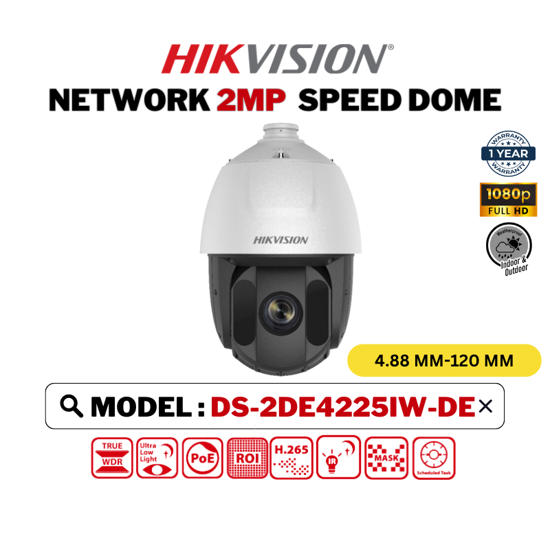 HIKVISION CCTV (World No. 1) IP PTZ 2MP Network 1080 25X Optical Zoom ...