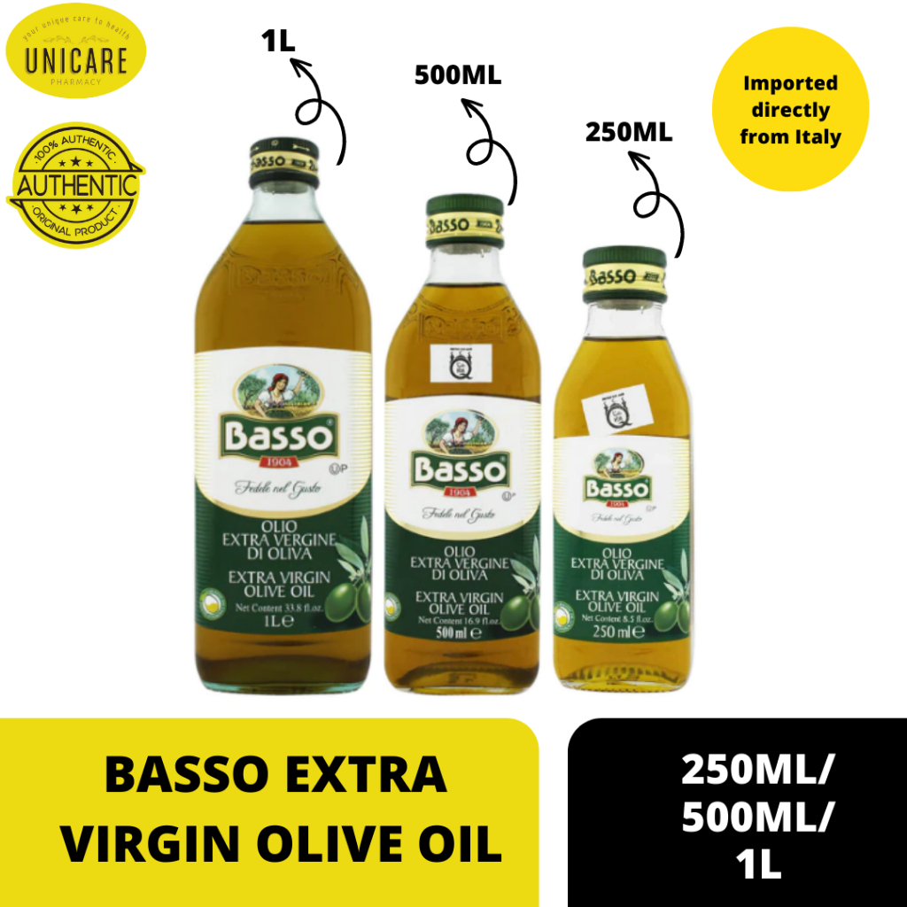 BASSO EXTRA VIRGIN OLIVE OIL (250ML/500ML/1L) | Shopee Singapore