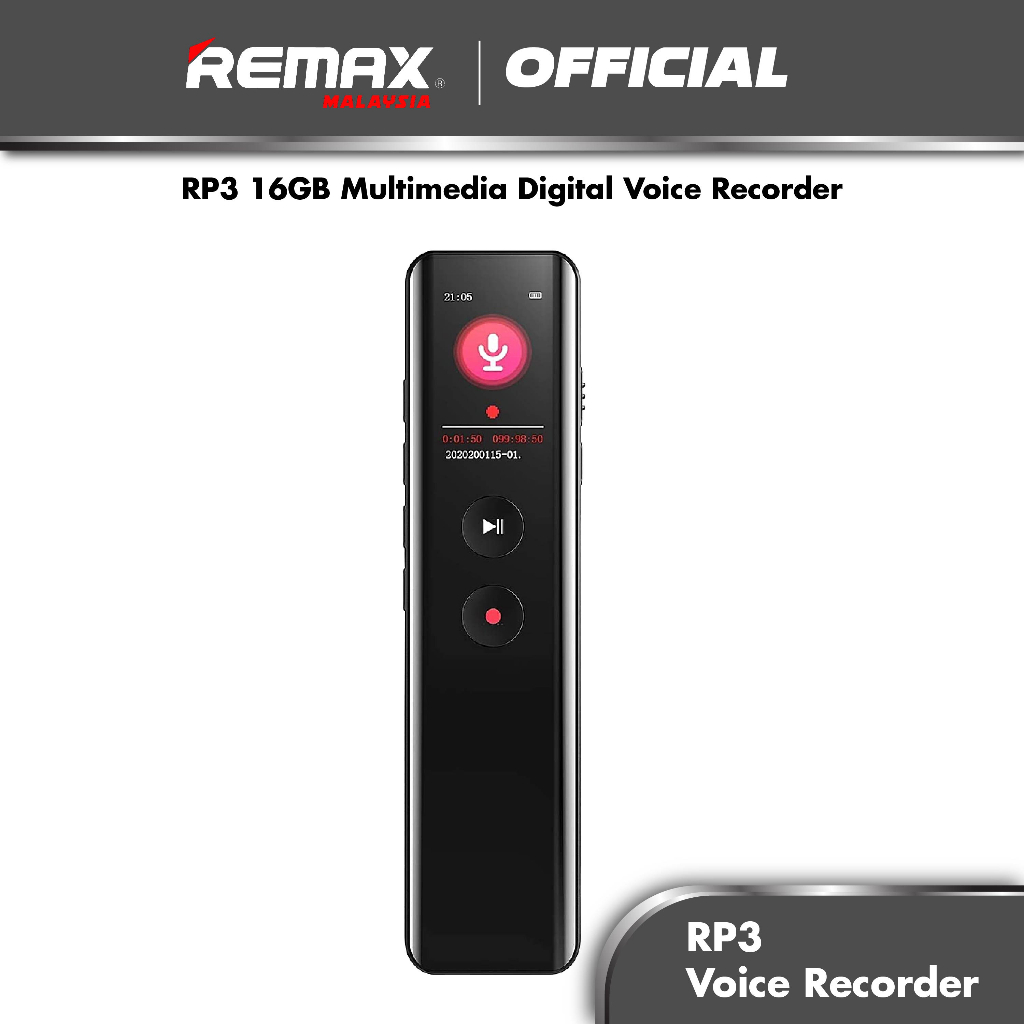 Remax RP3 16GB Multimedia Digital Voice Recorder | Shopee Singapore