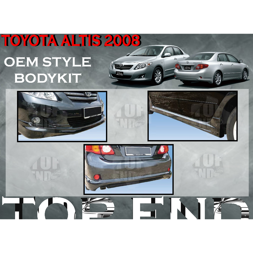 TOYOTA COROLLA ALTIS 2008-2010 OE LOOK BODYKIT ALTIS OEM BUMPER SKIRT ...