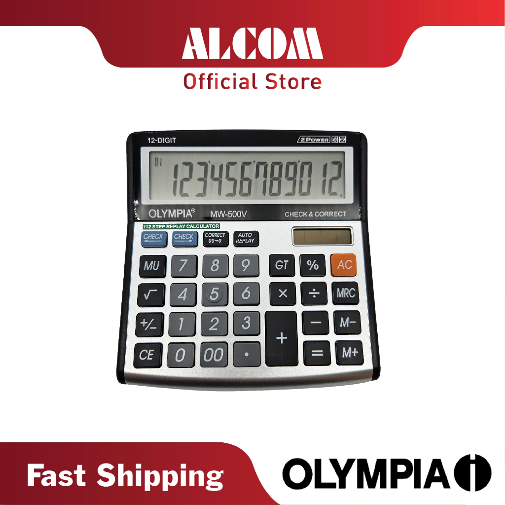 OLYMPIA MW-500V Electronic Desktop Calculator with Big Display, 3 ...