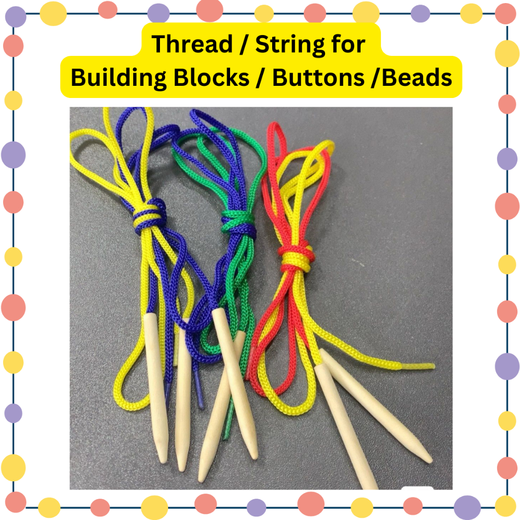 Thread / String for Buttons Beads Blocks (Wooden Head) 1's | Shopee ...