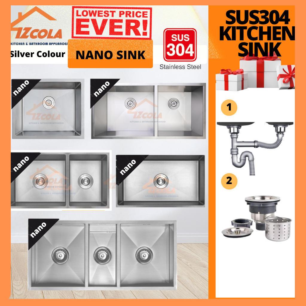 NANO SINK Stainless Steel Handmade Undermount &Topmount Kitchen Sink ...
