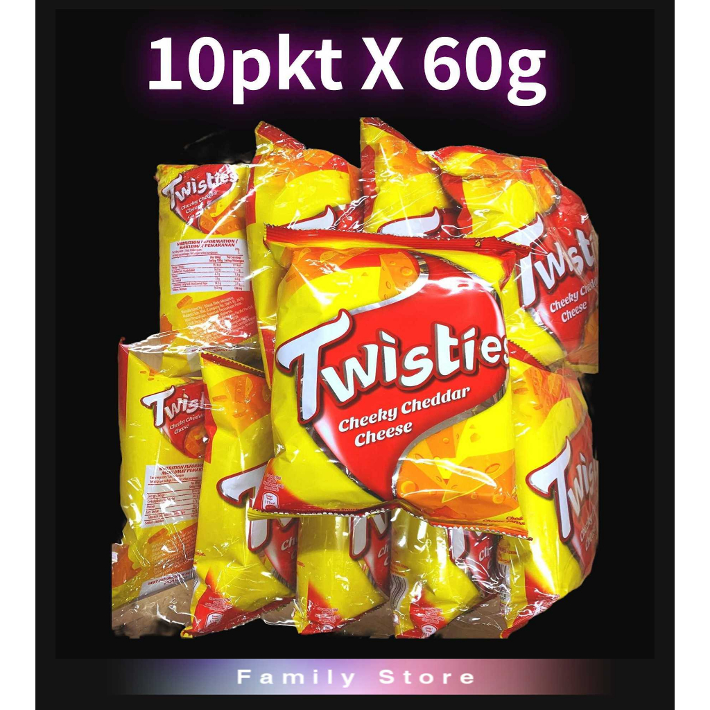 TWISTIES 60Gx10PKT Cheeky Cheddar Cheese /BBQ CURRY/Cheezy Cheese ...