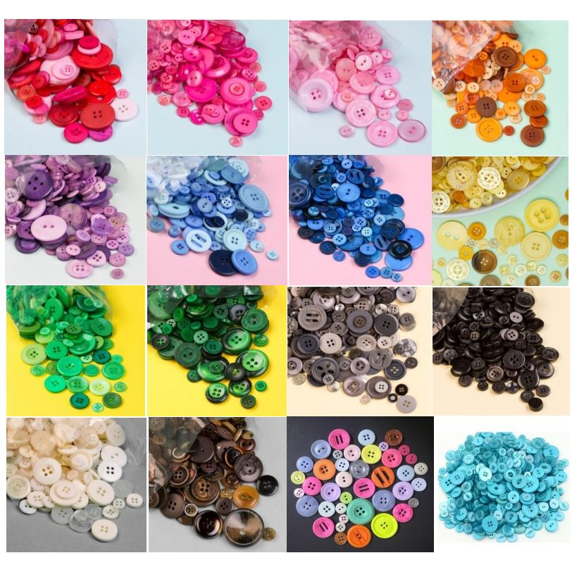 40 Pcs Colour Buttons Mix Size and Colour Buttons for Sewing Art and ...