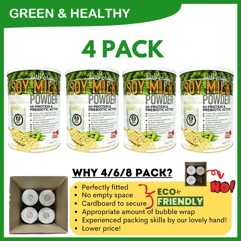 Earth Organic Soy Milk Powder (Hi Protein & Prebiotic Active) 有机豆奶高蛋白质 ...