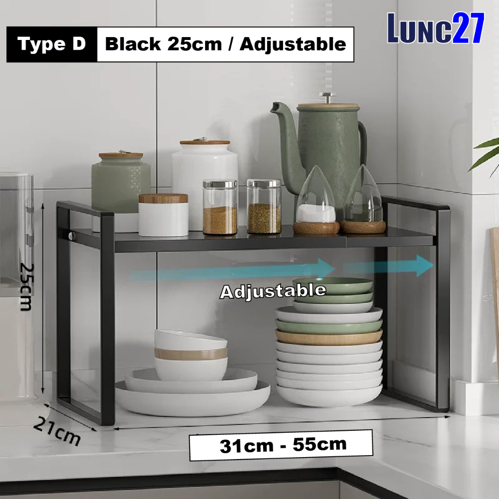 Kitchen Rack Stackable Plate Rack Kitchen Cabinet Shelf Spice Rack ...