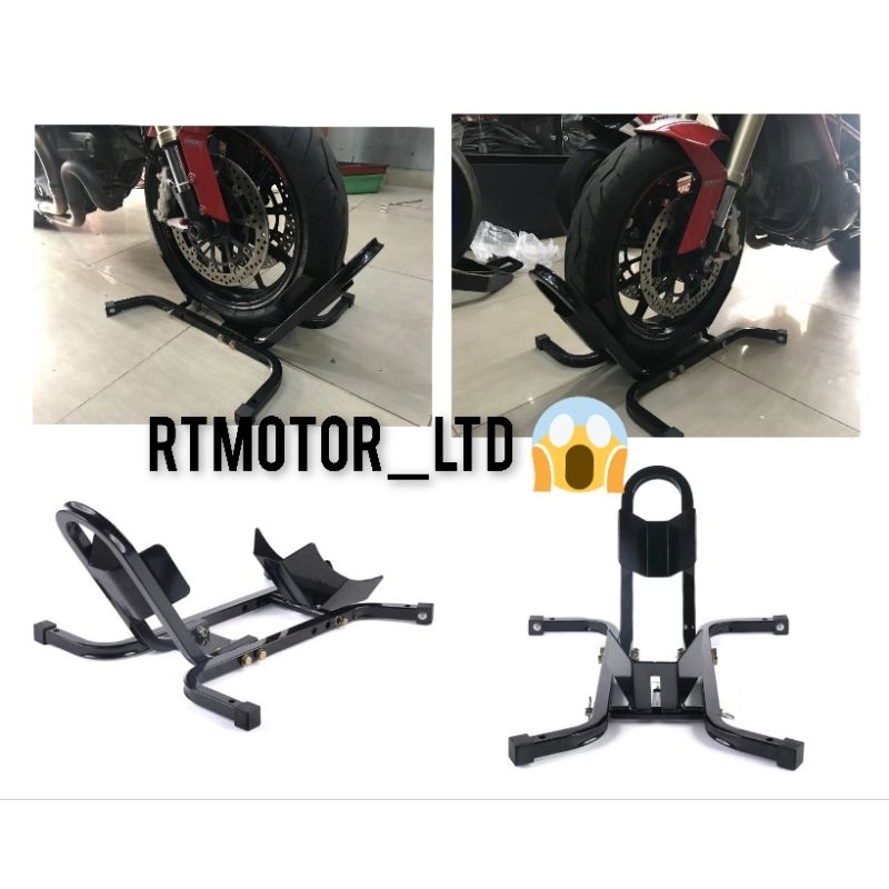 HEAVY DUTY FRONT WHEEL ( JACK UP ) FRONT WHEEL CHOCK TOWING MOTORCYCLE ...