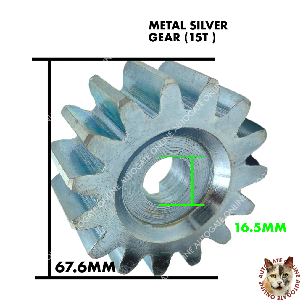 ALUMINIUM METAL GEAR FOR ( 15T ) SLIDING AUTO GATE DC MOTO CASA ASIA ...