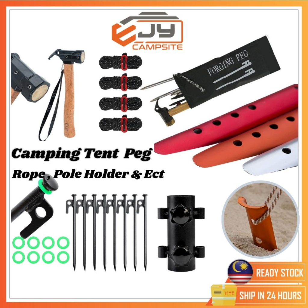 Camping Peg Ground Nail Tent Peg Set Aluminum Sand Peg Hammer Barang ...