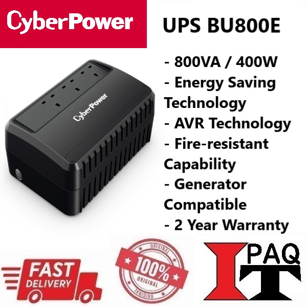 CyberPower UPS BU800E 800VA/400W Energy-Saving Battery Backup with ...
