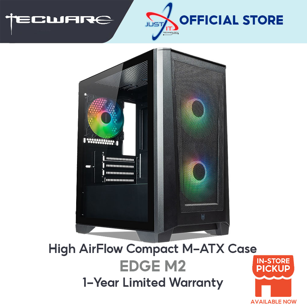 TECWARE Edge M2 TG ARGB MATX CASE - BLACK | Shopee Singapore