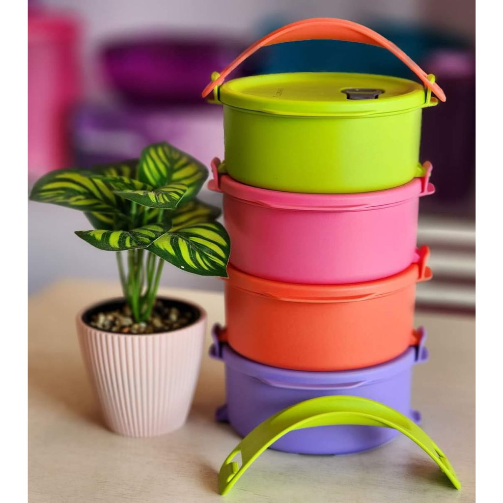 Tupperware Microwaveable Tup Tiffin Round Goody Lunch Box Tup Triffin ...