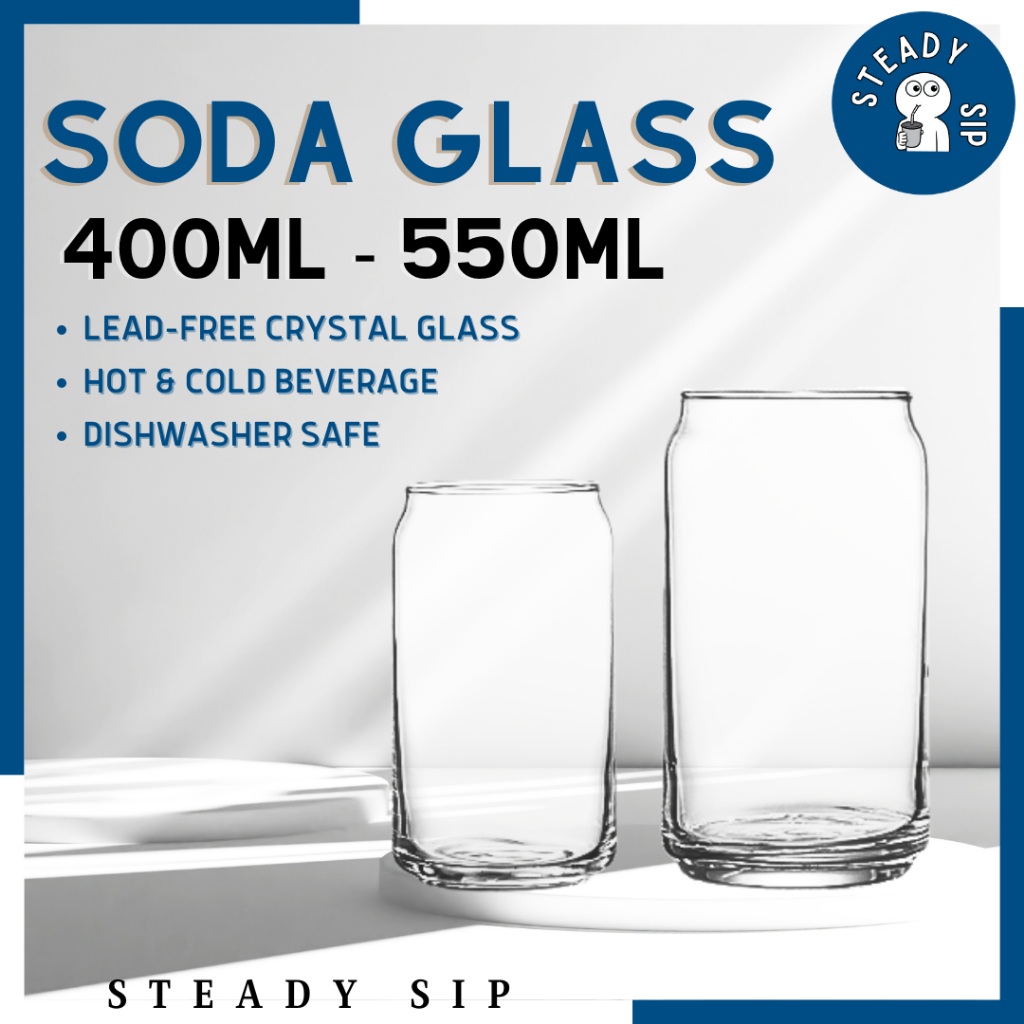 Steady Sip Classic Soda Coke Shaped Glass Can Stylish Minimalist Coffee ...