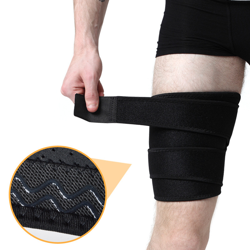 Compression Thigh Brace-Hamstring Quad-Adjustable Strap,Anti-Slip ...