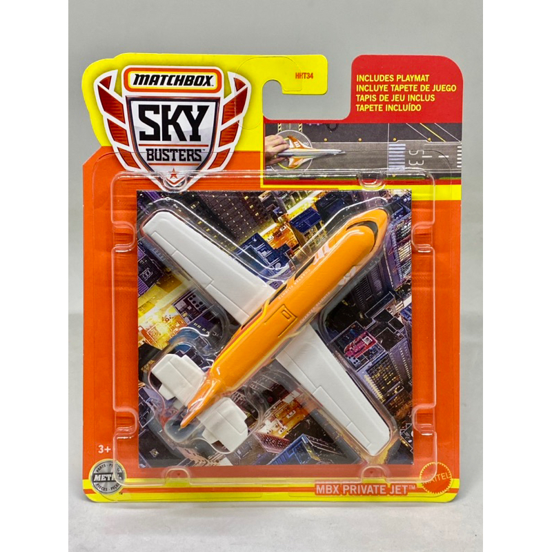 Matchbox MBX PRIVATE JET White Orange Sky Busters Passenger Aircraft 72 ...