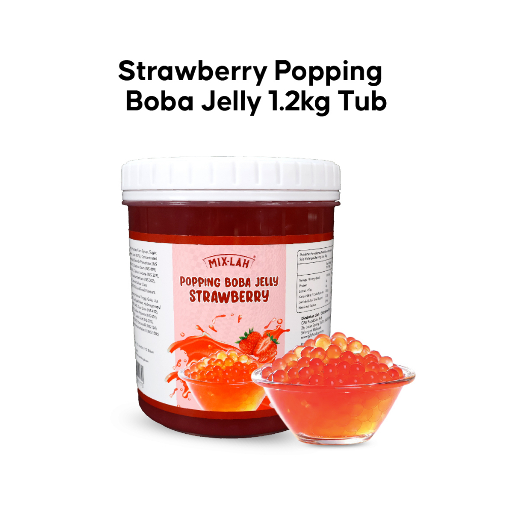 MIX-LAH Strawberry Popping Boba/Halal Boba Jelly /Bursting Popping ...