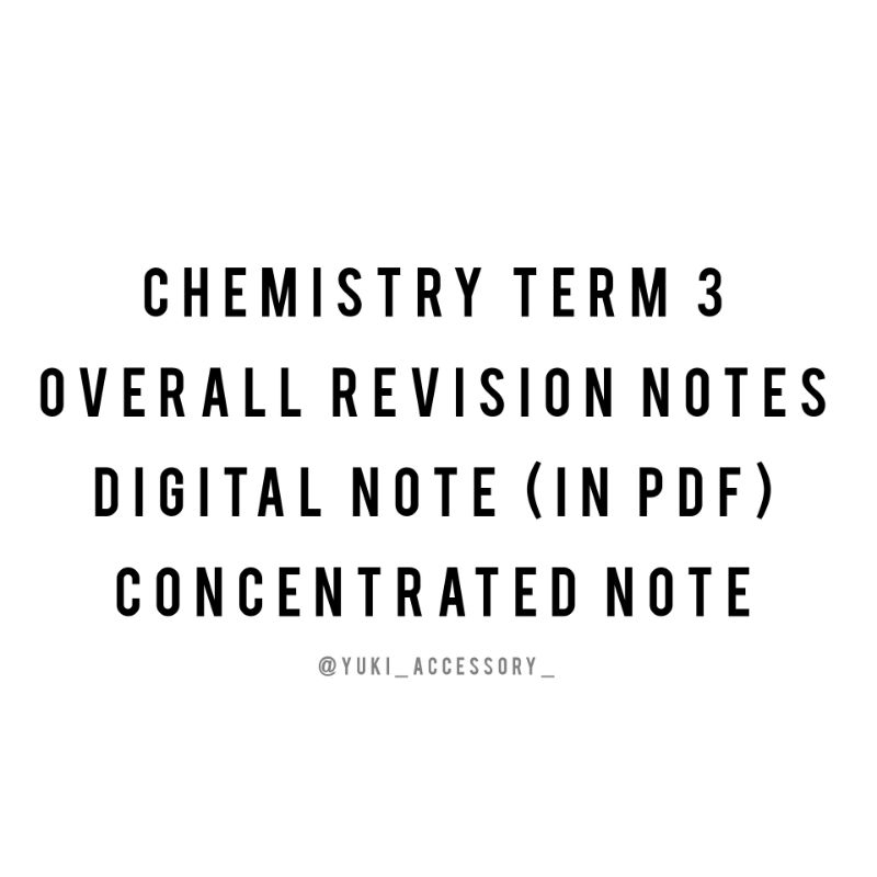 Chemistry Term 3 Notes_Organic Chemistry_Stpm Chemistry | Shopee Singapore