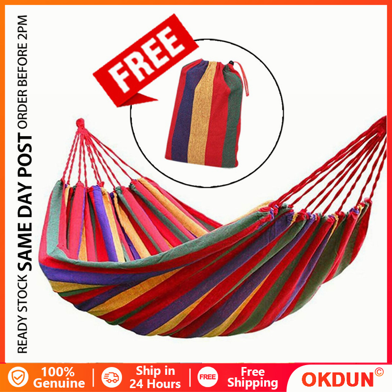 Double Wide Thick Canvas Hammock Portable Hammock Outdoor outdoor ...