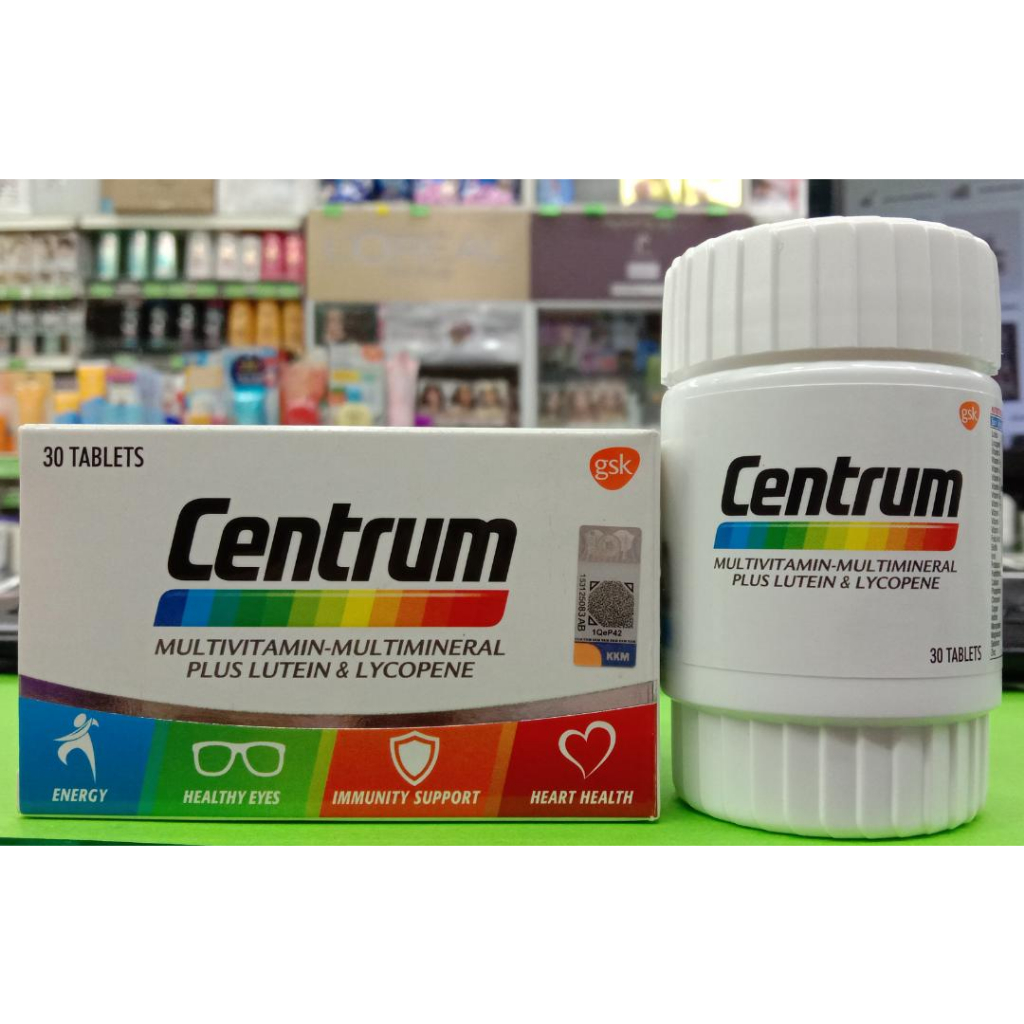 CENTRUM MULTIVITAMIN - MULTIMINERAL PLUS LUTEIN & LYCOPENE (30 TAB ...