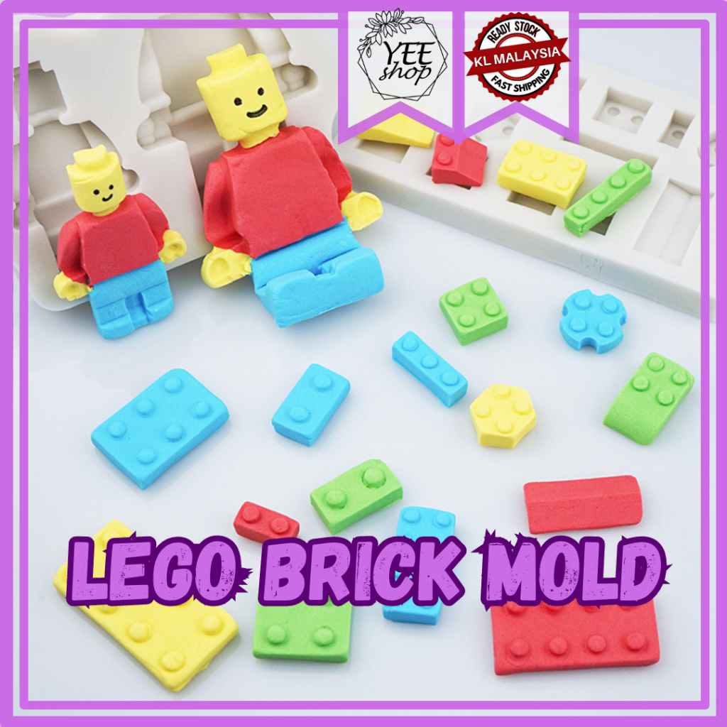 | Silicone Mold | Block Brick Lego Theme Fondant Chocolate Cake ...