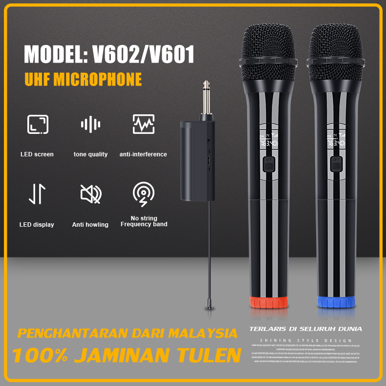 V601 wireless microphone uhf wireless microphone dual handheld ...