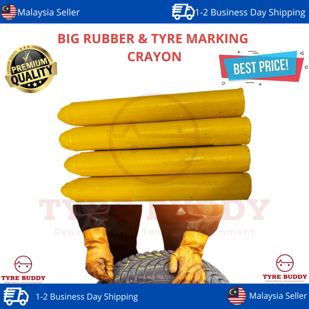 Big Rubber / Tyre Marking Crayon (1Pc); Tire; Kapur Tayar | Shopee ...