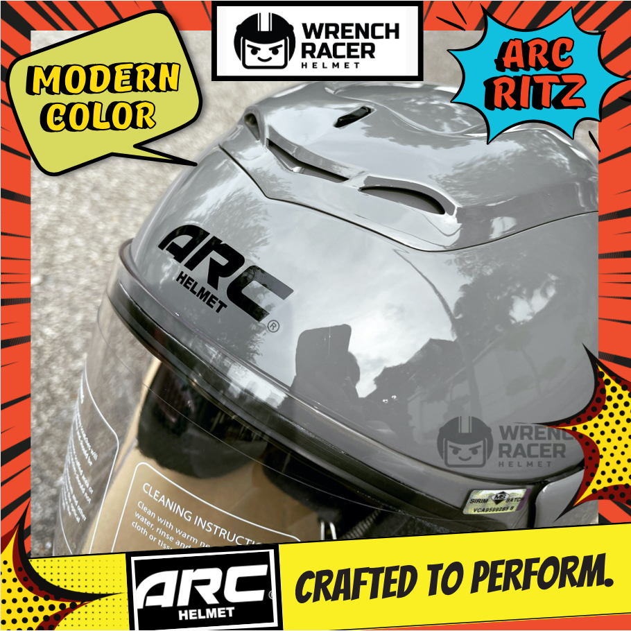 Helmet ARC Ritz Pastel & Modern Color V2 - Modern Grey / Pastel Pink ...