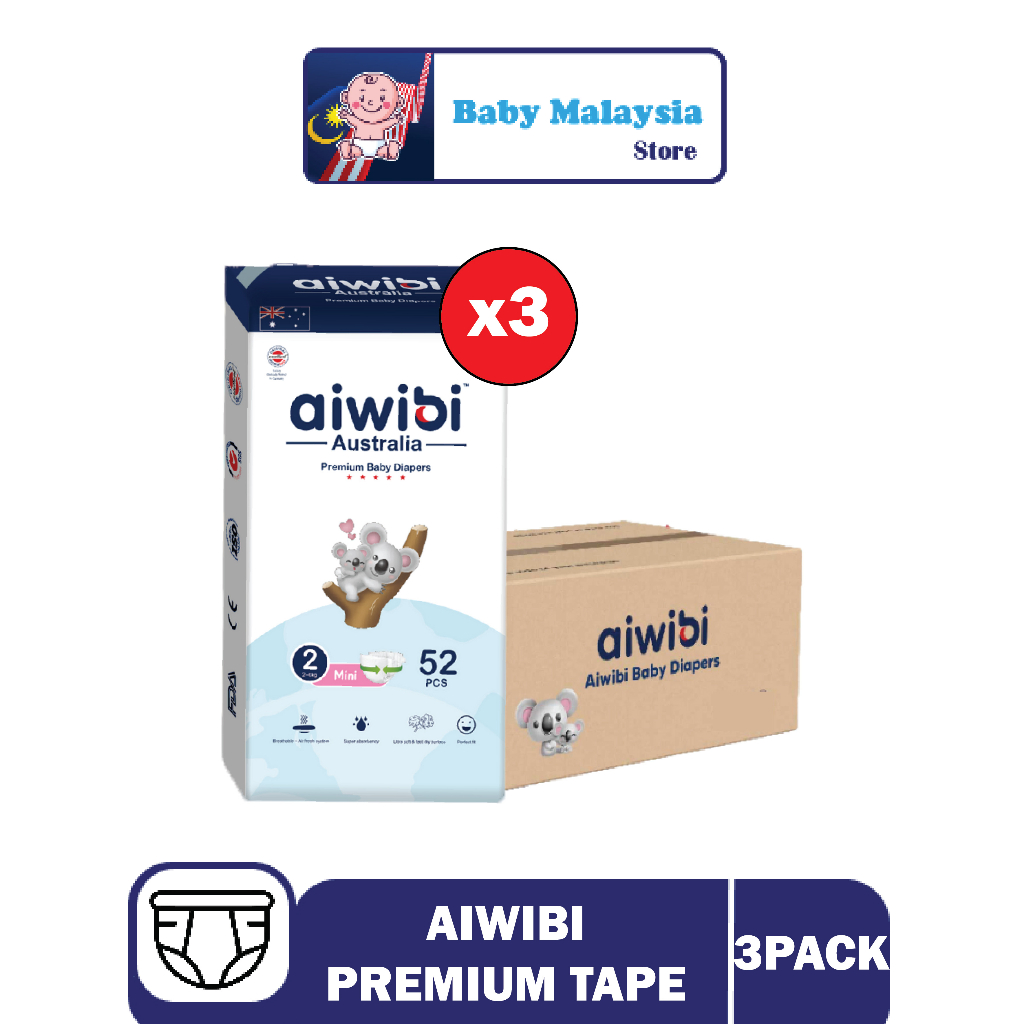 AIWIBI TAPE DIAPER (1 CARTON=3 PACK) | Shopee Singapore