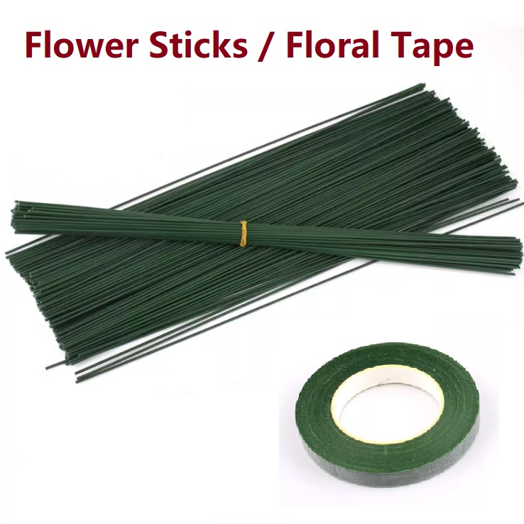 50 Pcs Artificial Flower Sticks Tangkai Bunga Dawai Besi Bunga / 12mm ...