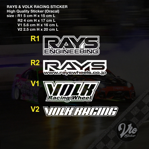 RAYS & VOLK RACING Sticker / Decal x2 pcs(High Quality Sticker ...