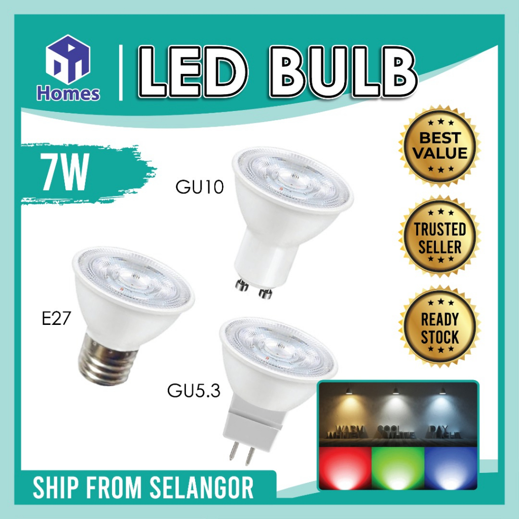 GU10 7w LED BULB High Power 220v Daylight/ WarmWhite/ CoolWhite / Red ...