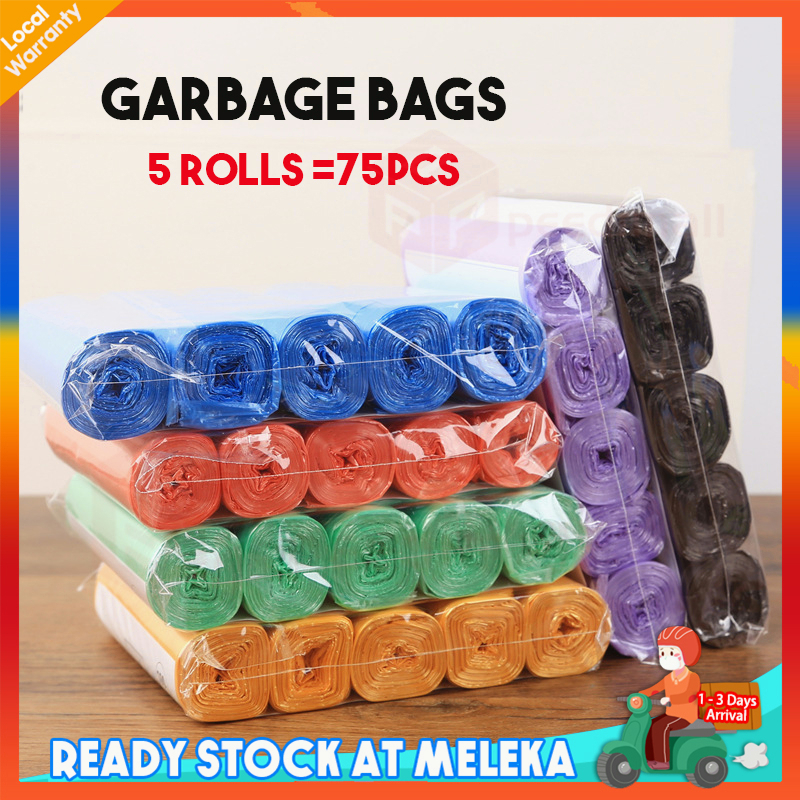 Garbage Bag Disposable Kitchen Rubbish Plastic Bag 75Pcs Beg Sampah ...