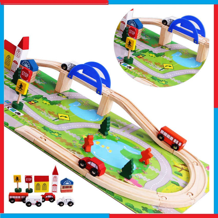 DIY Wooden Railway Car Train Track Kids Toy R705 toys children | Shopee ...