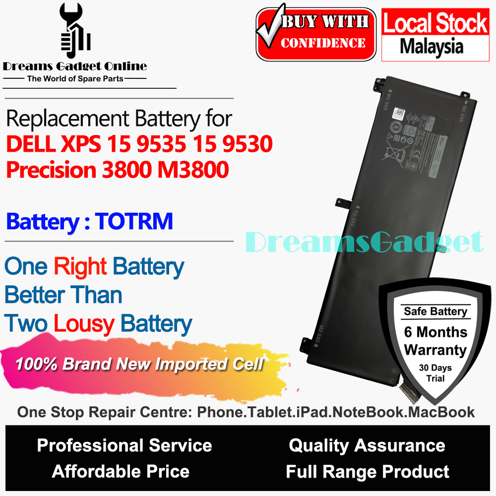 Replacement Notebook Battery TOTRM T0TRM H76MV 245RR 7D1WJ Y758W for ...