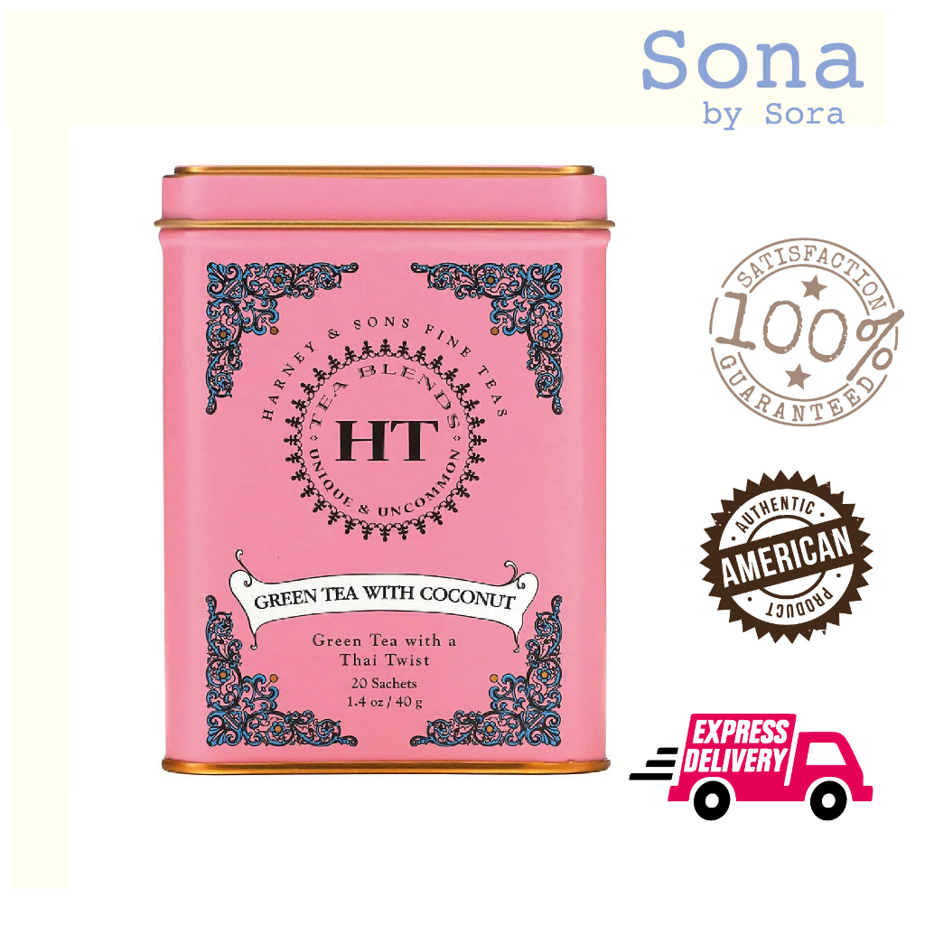 Harney & Sons, HT Tea Blend, Green Tea with Coconut, 20 Tea Sachets, 1. ...