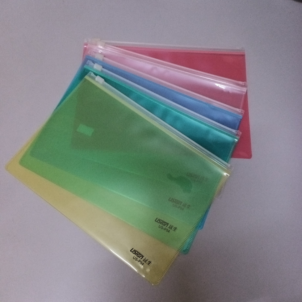 A5 Transparent Colour Zipper Bag / PVC Zipper File / Document Bag ...