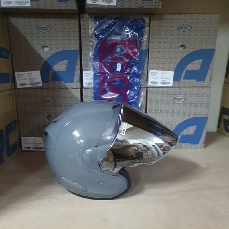 ARC HELMET MODERN GREY (WITH CHROME VISOR BOGO) | Shopee Singapore