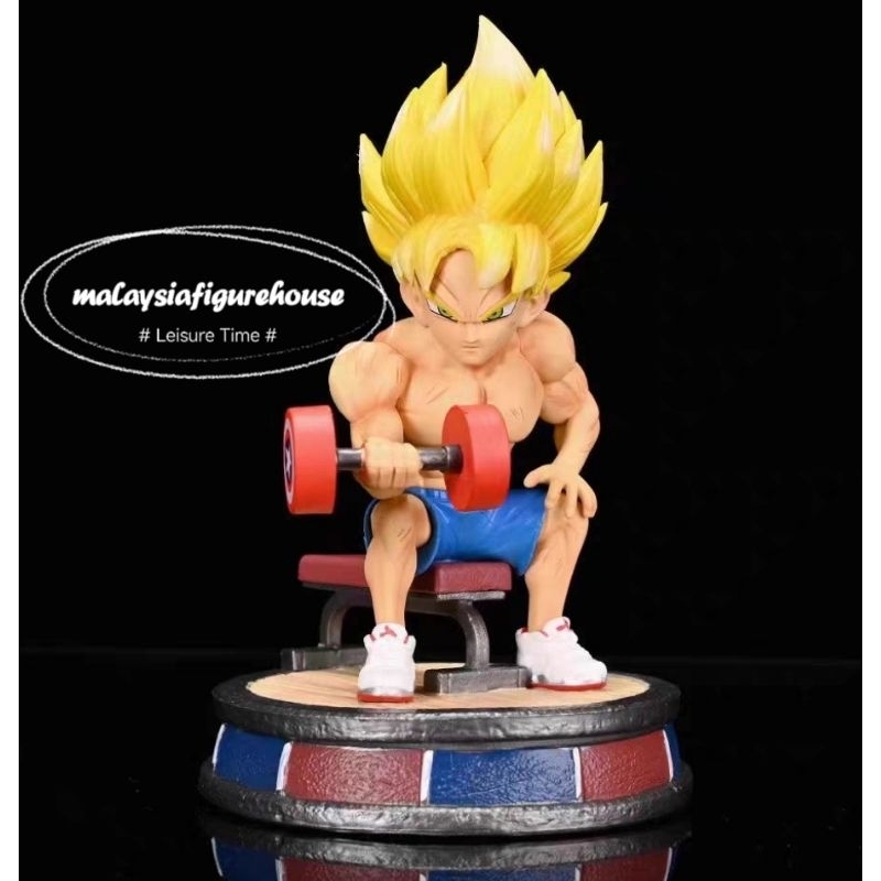17CM DRAGON BALL GOKU WORKOUT MUSCLE DUMBLE GOHAN GK FIGURE STATUE ...