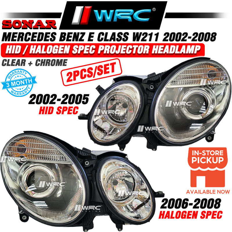 Sonar Mercedes Benz E Class W211 2002 - 2008 HID / Halogen Spec Projector Headlamp ( Clear ...