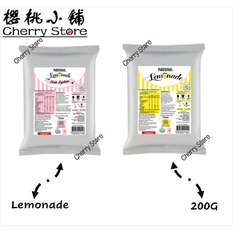 NESTLE Lemonade & Pink Lychee Lemonade 200G | Shopee Singapore